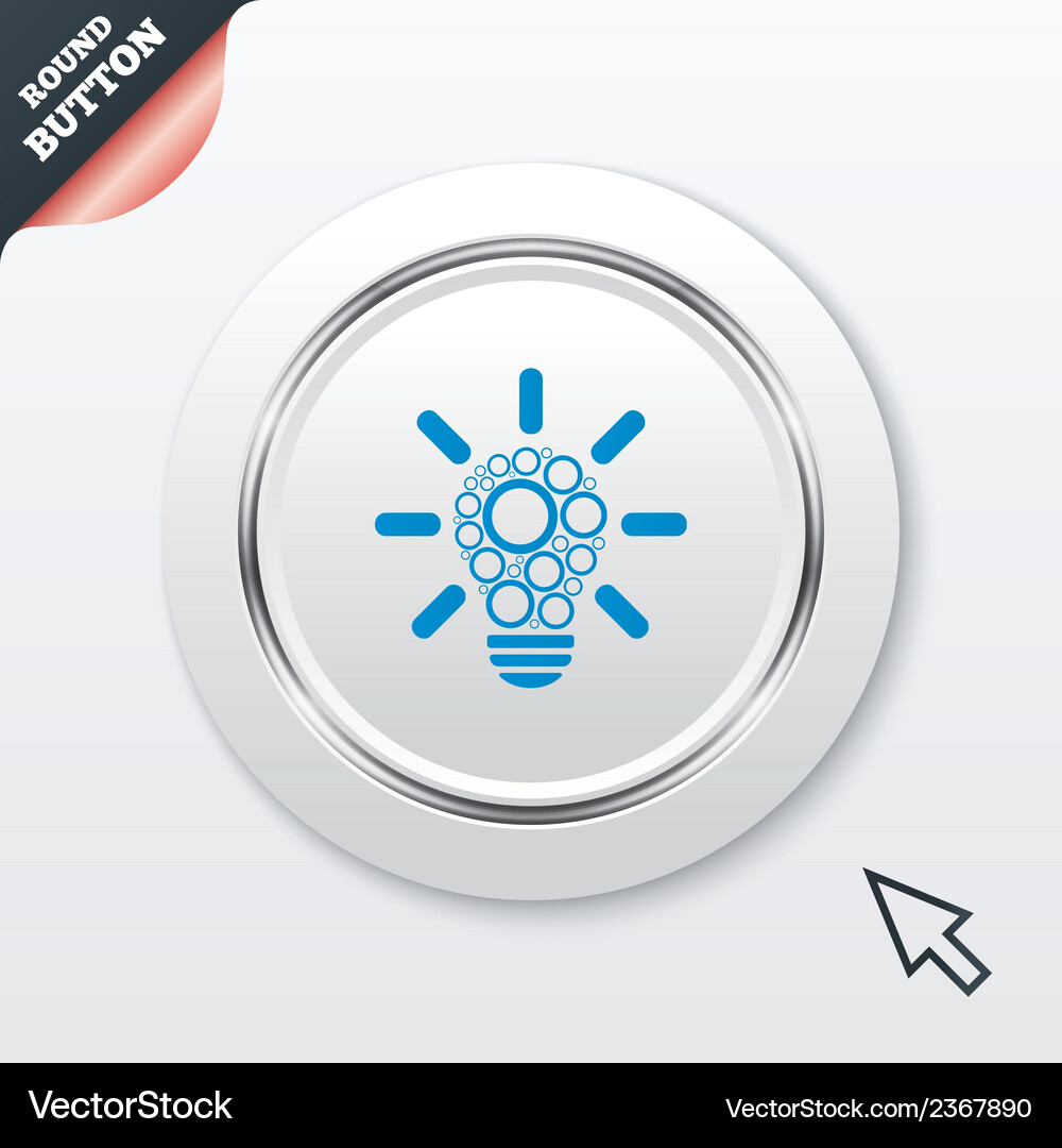 Light lamp sign icon bulb with circles symbol Vector Image
