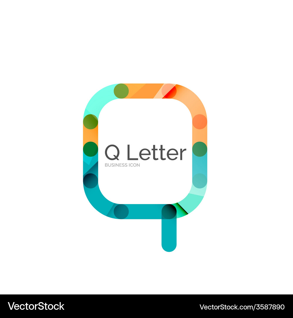 Minimal q font or letter logo design Royalty Free Vector