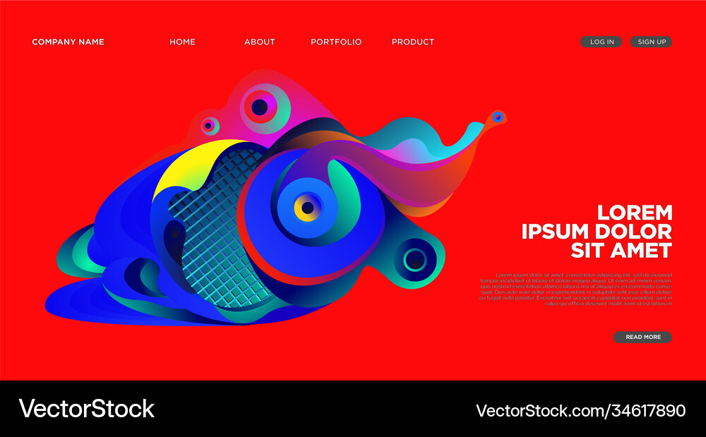 Modern abstract fluid colorful landing page Vector Image