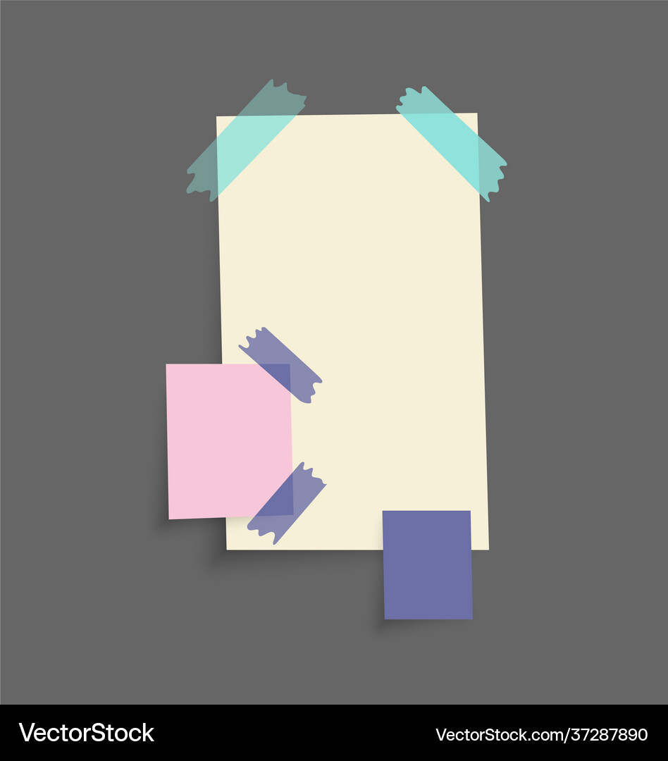 Paper notes stickers place for memo messages Vector Image