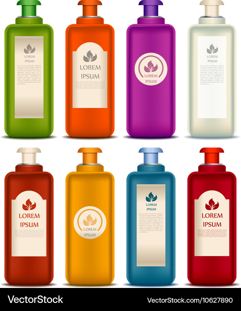 Set of cosmetic bottles Royalty Free Vector Image