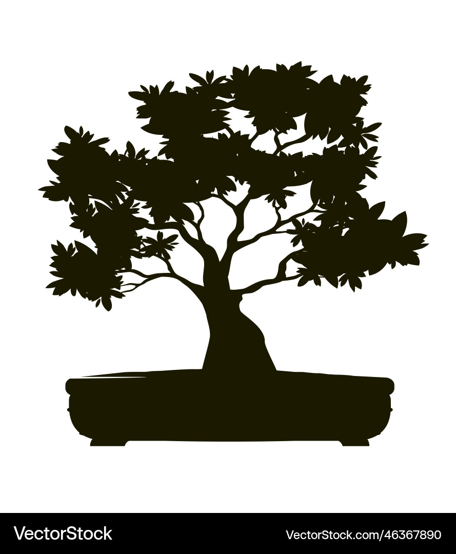 Shape of tree with leaves outline Royalty Free Vector Image