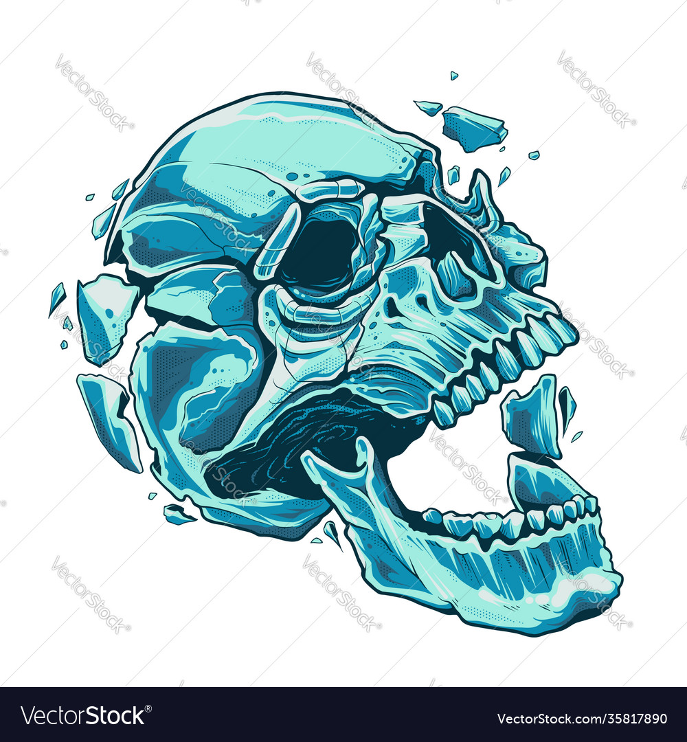 Skull exploding art Royalty Free Vector Image - VectorStock