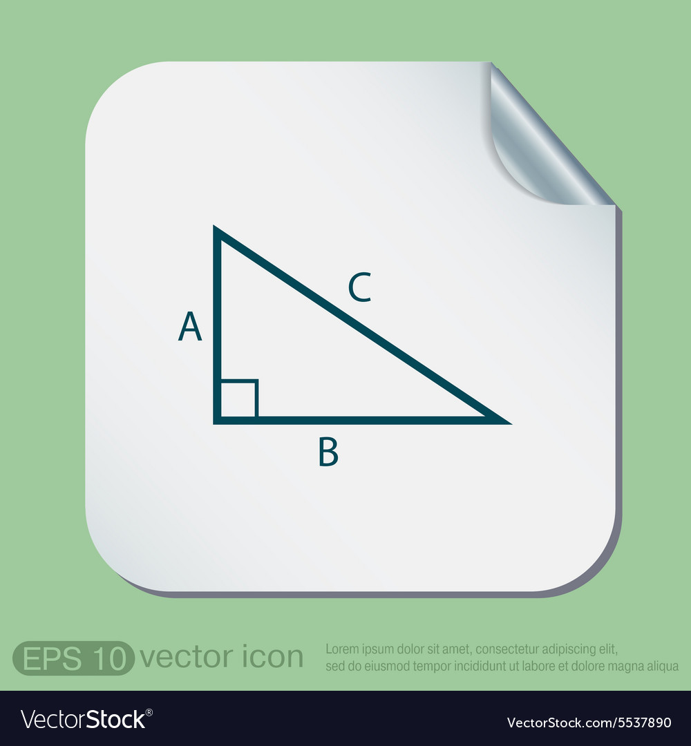 Triangle math symbol icon geometry learning math Vector Image