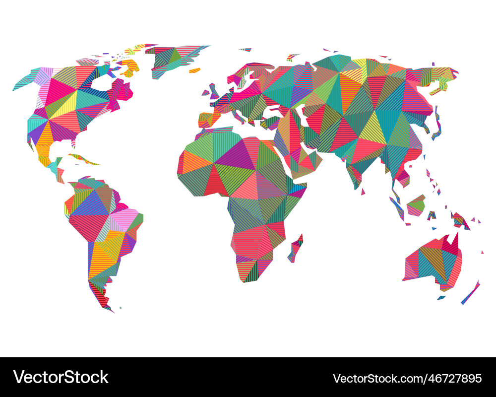 Abstract geometric colorful earth map concept Vector Image