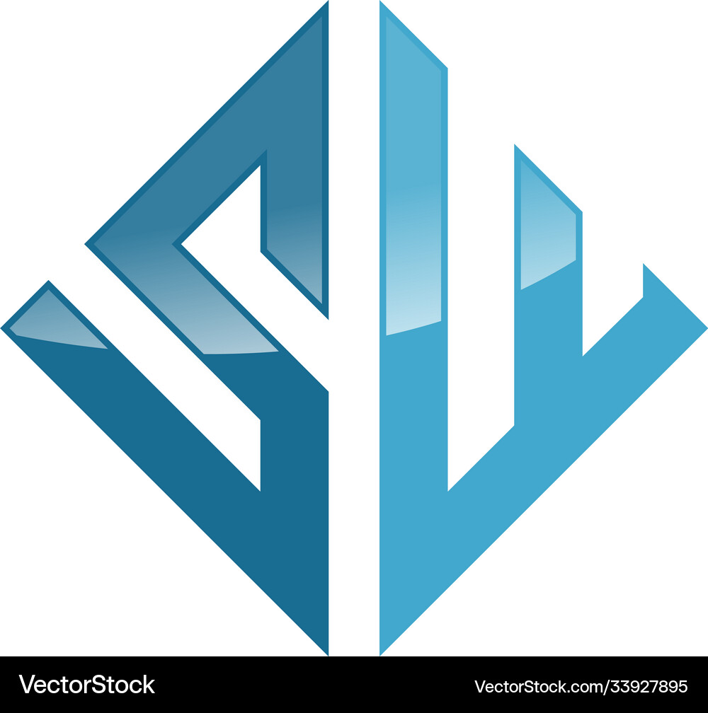 Abstract letter sw symbol design with creative Vector Image