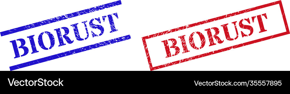 Biorust grunge rubber stamp watermarks Royalty Free Vector