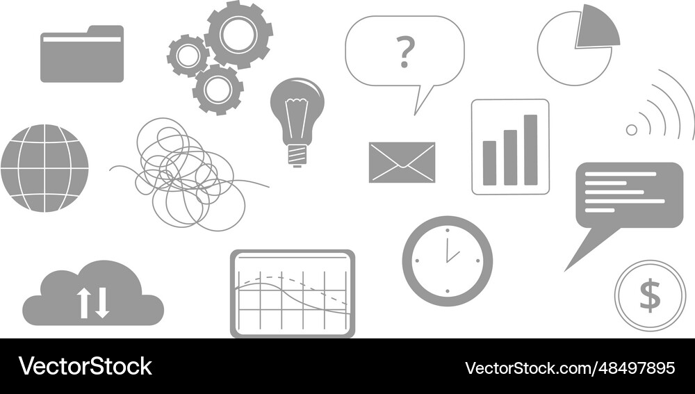Business icons internet communication Royalty Free Vector