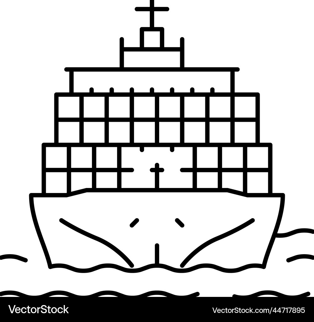Cargo transport vehicle line icon Royalty Free Vector Image