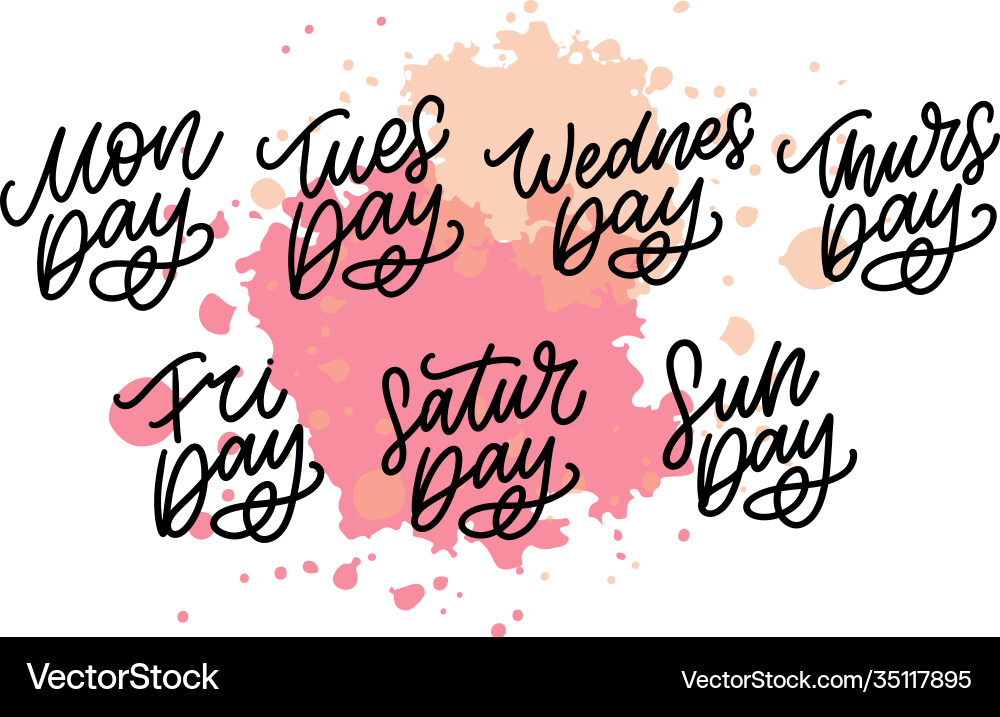 Handwritten inscription days a week Royalty Free Vector