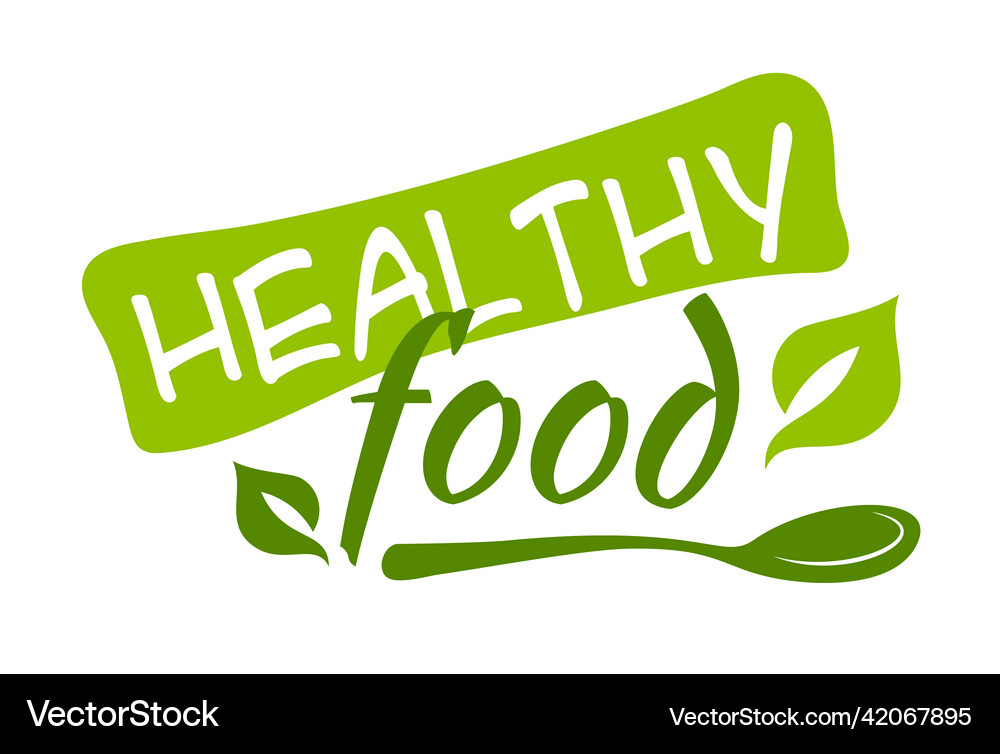 Healthy food sticker Royalty Free Vector Image