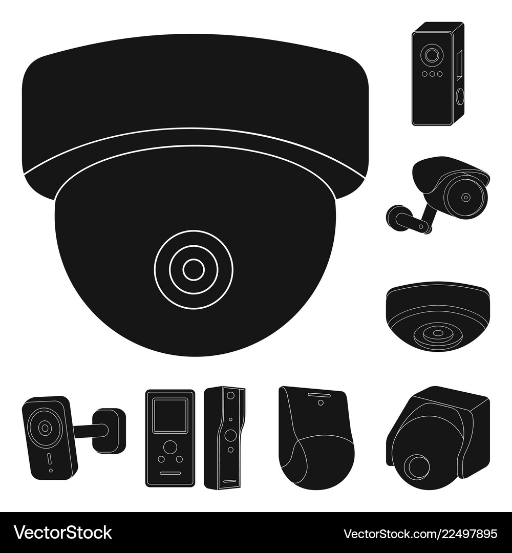 Isolated object of cctv and camera icon set Vector Image
