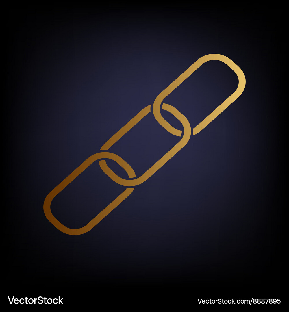 Link sign golden style icon Royalty Free Vector Image