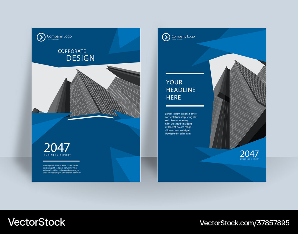 Modern blue cover design template graphic design Vector Image