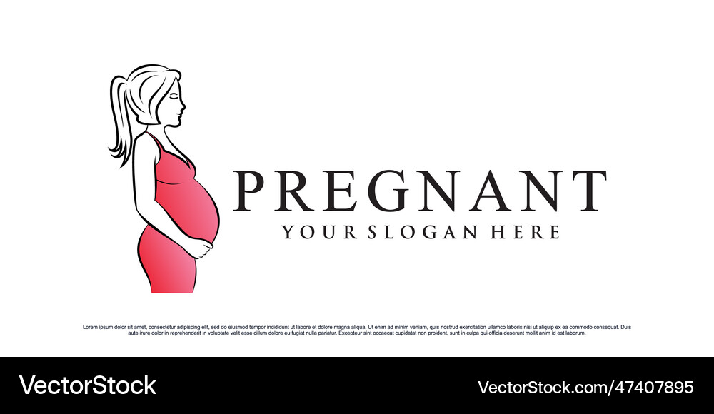 Pregnant logo design with creative modern concept Vector Image