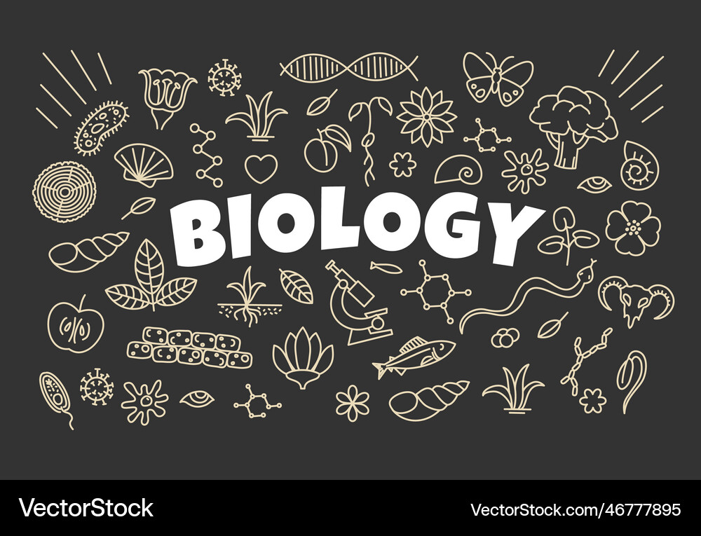 Science Biology Background with Icons Royalty Free Vector