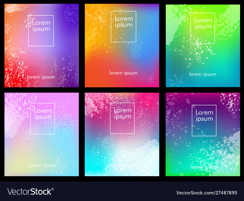 Set abstract multicolored gradient background Vector Image