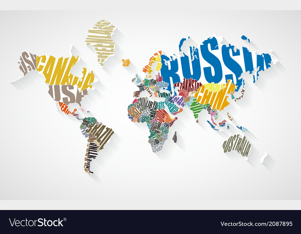 Text world map Royalty Free Vector Image - VectorStock Text world map Royalty Free Vector Image - VectorStock