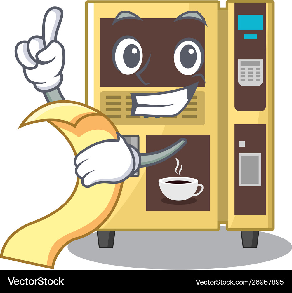 With menu coffee vending machine in a karakter Vector Image