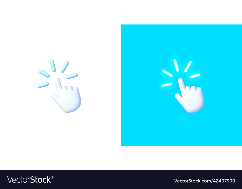 3d computer cursor hand web for concept design Vector Image