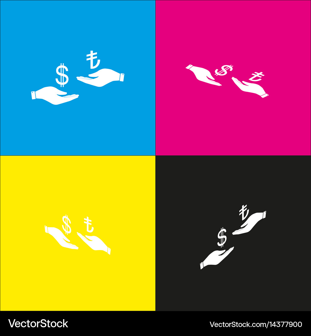 Currency exchange from hand to hand dollar Vector Image