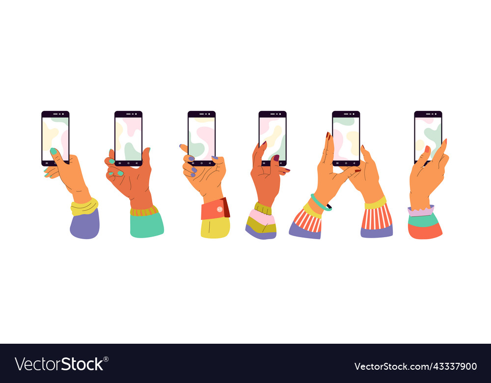 Hand with phone mobile app mockup smartphone Vector Image Hand with phone mobile app mockup smartphone Vector Image
