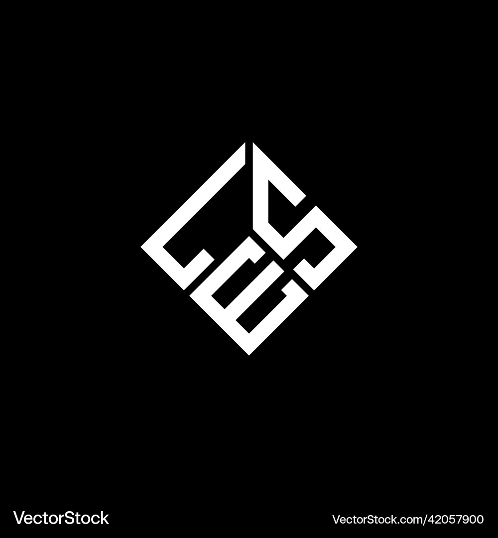Les letter logo design on black background Vector Image
