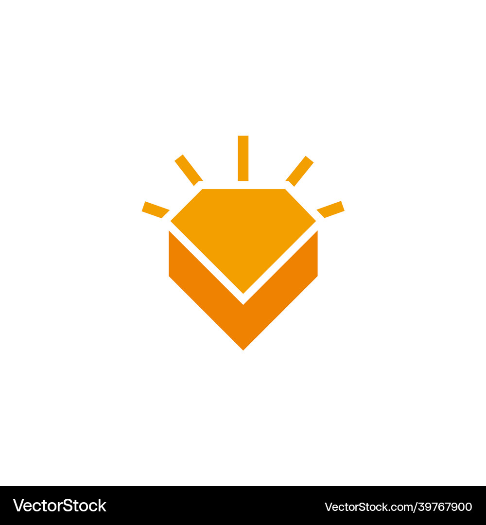 Letter v simple geometric shine diamond logo Vector Image