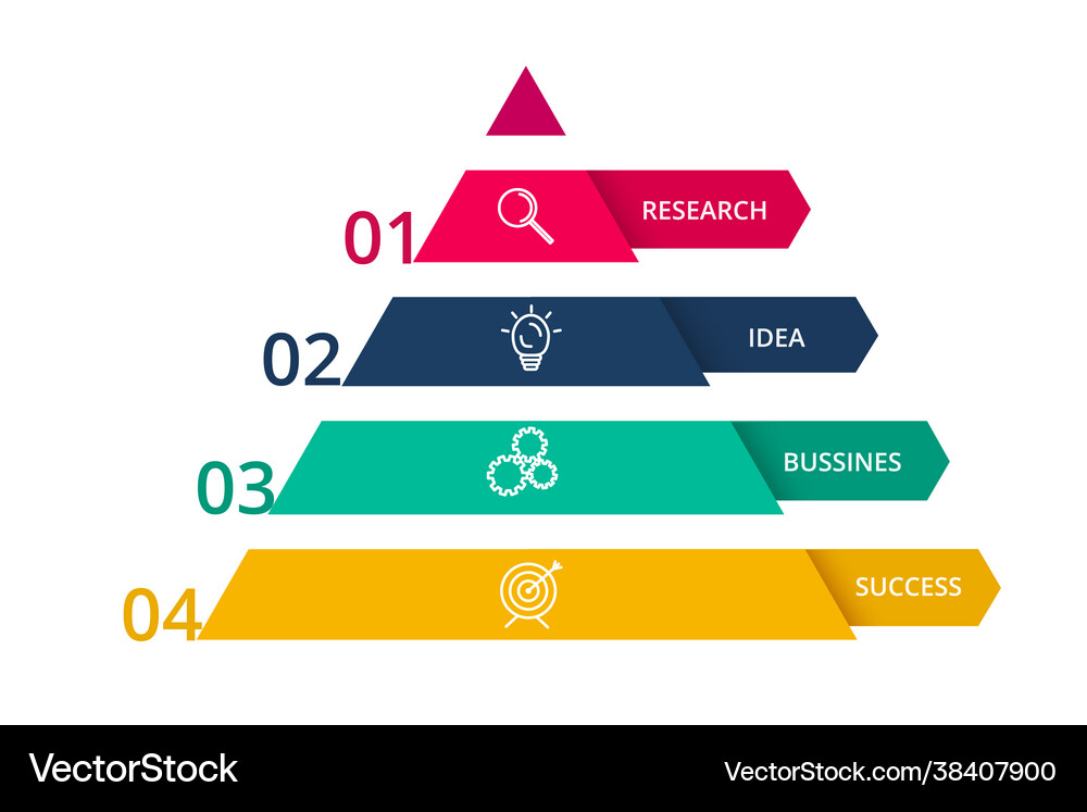 Pyramid up arrows infographic diagram chart Vector Image
