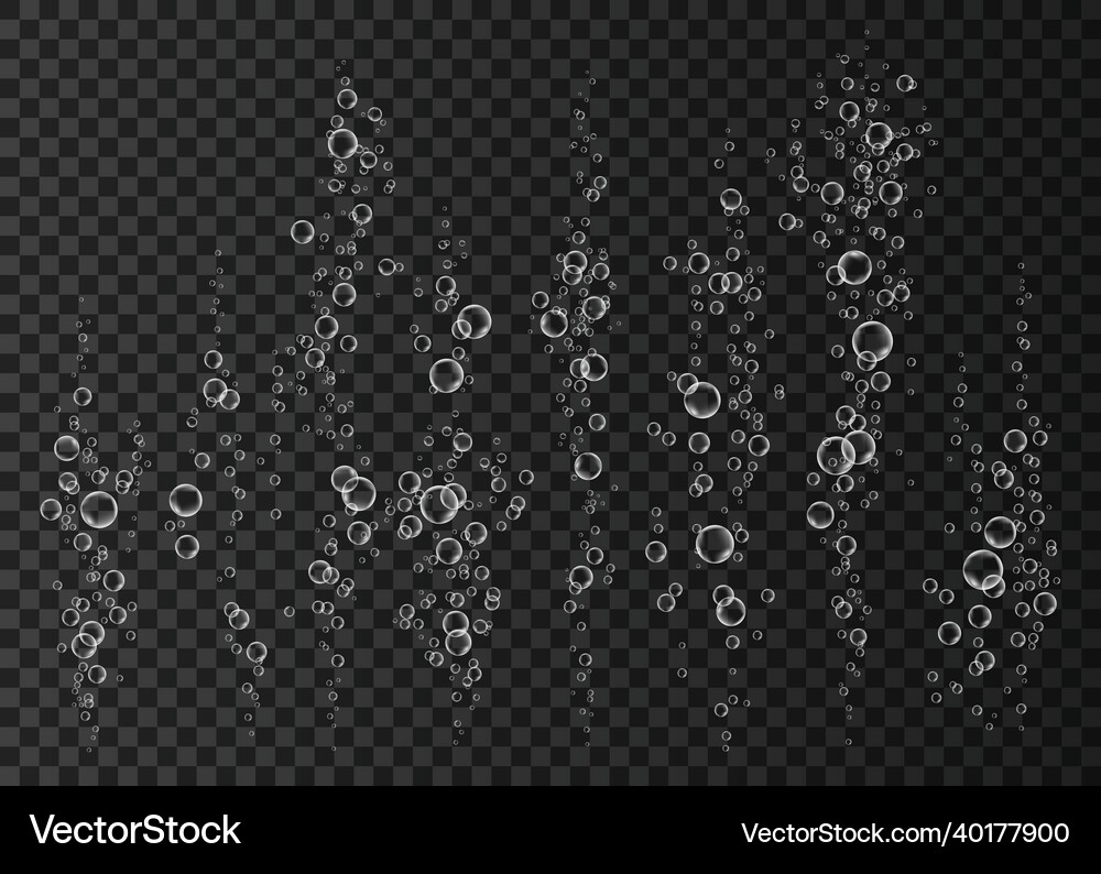 Underwater fizzing air water or oxygen bubbles Vector Image