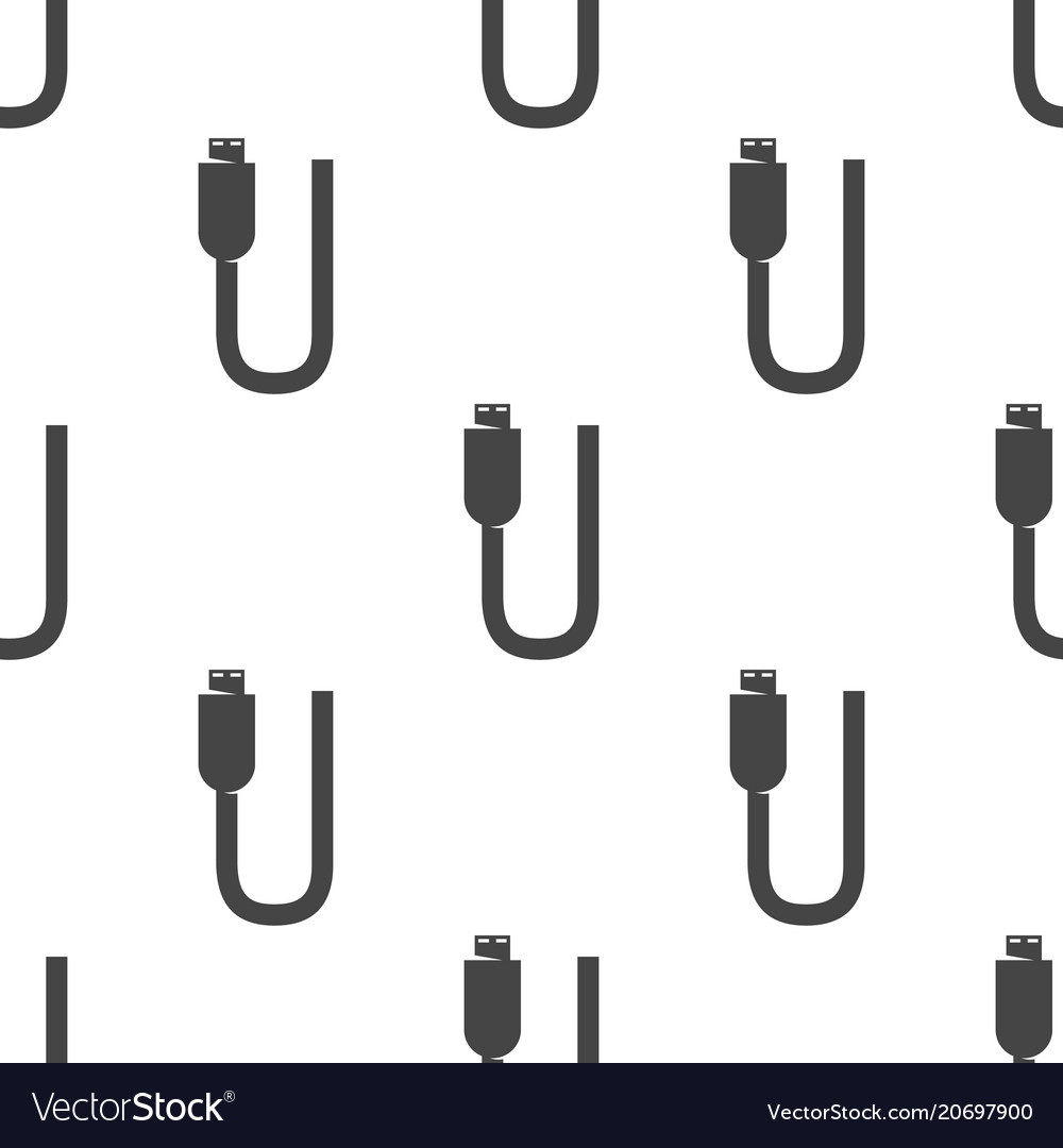 Usb cable seamless pattern Royalty Free Vector Image