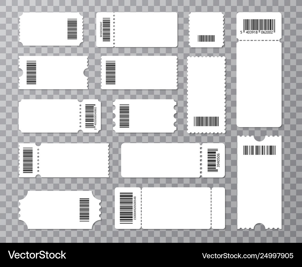 Big set ticket templates concert coupon Royalty Free Vector