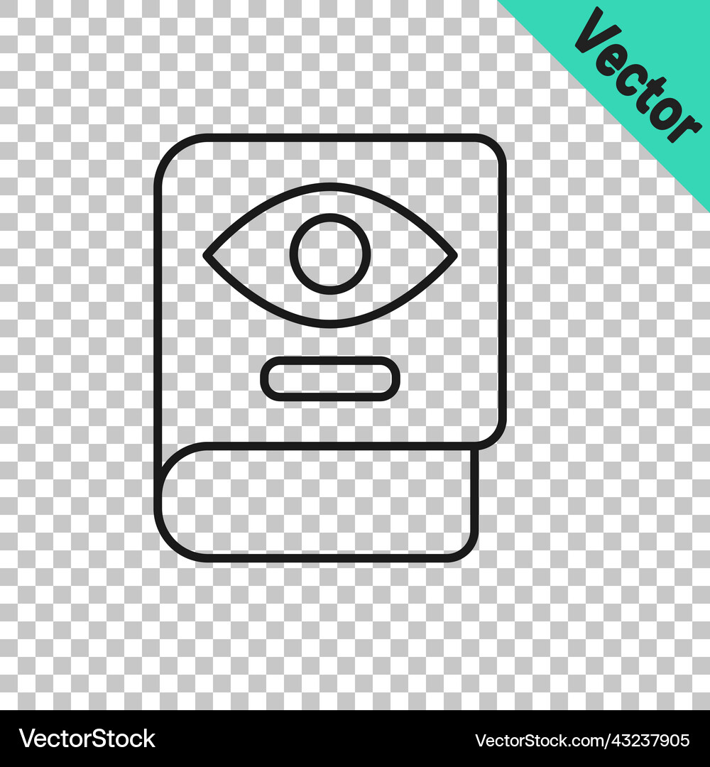 Black line ancient magic book with alchemy recipes