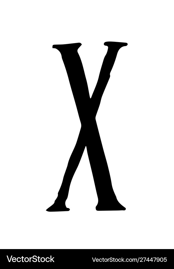 Bumpy elongated font capital letter uneven Vector Image