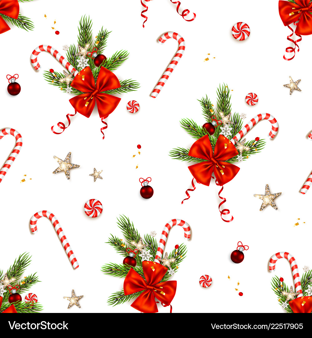 Candy Cane Winter Holiday Pattern Royalty Free Vector Image