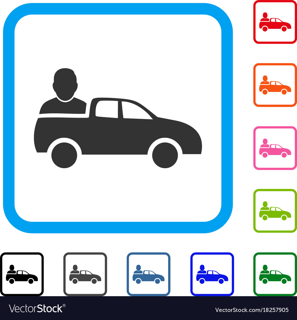 Car passenger framed icon Royalty Free Vector Image