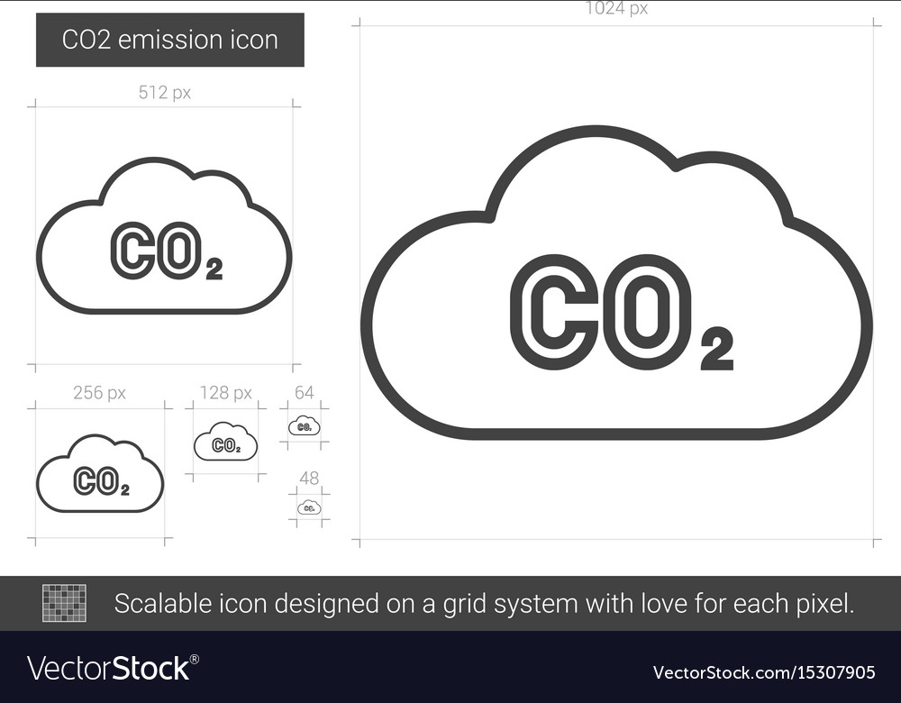 Co2 emission line icon Royalty Free Vector Image