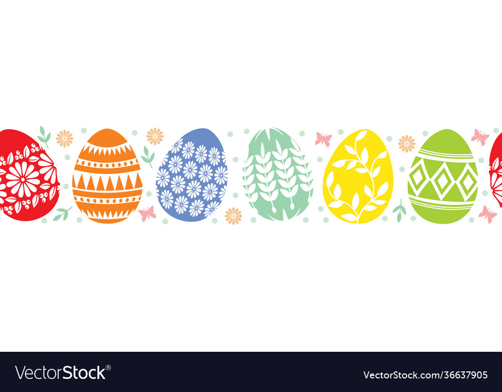 Easter decorative eggs horizontal pattern seamless