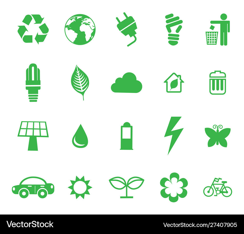 Ecology bio and organic icon set design Royalty Free Vector