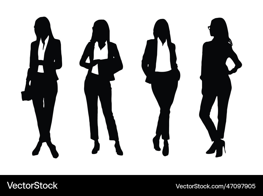 Female employee silhouettes with anonymous faces Vector Image
