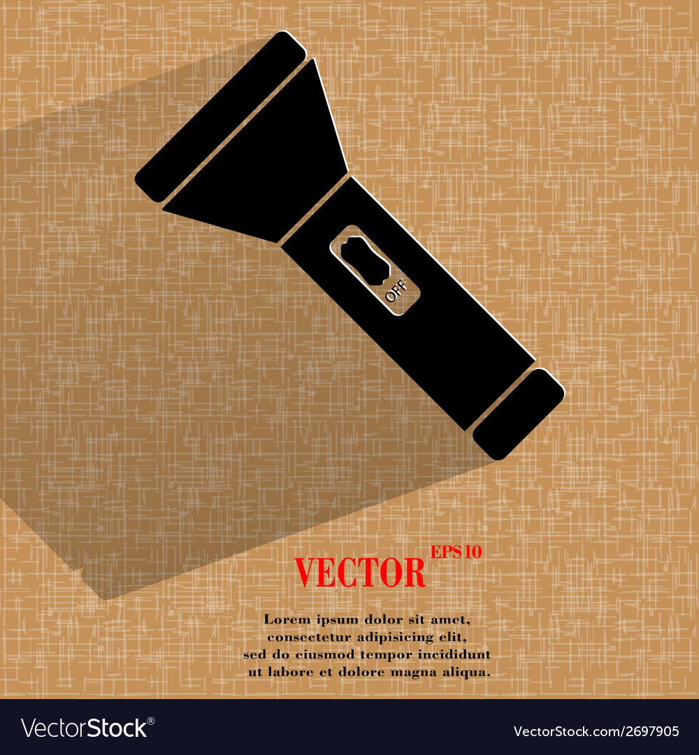 Flashlight flat modern web button on a flat Vector Image