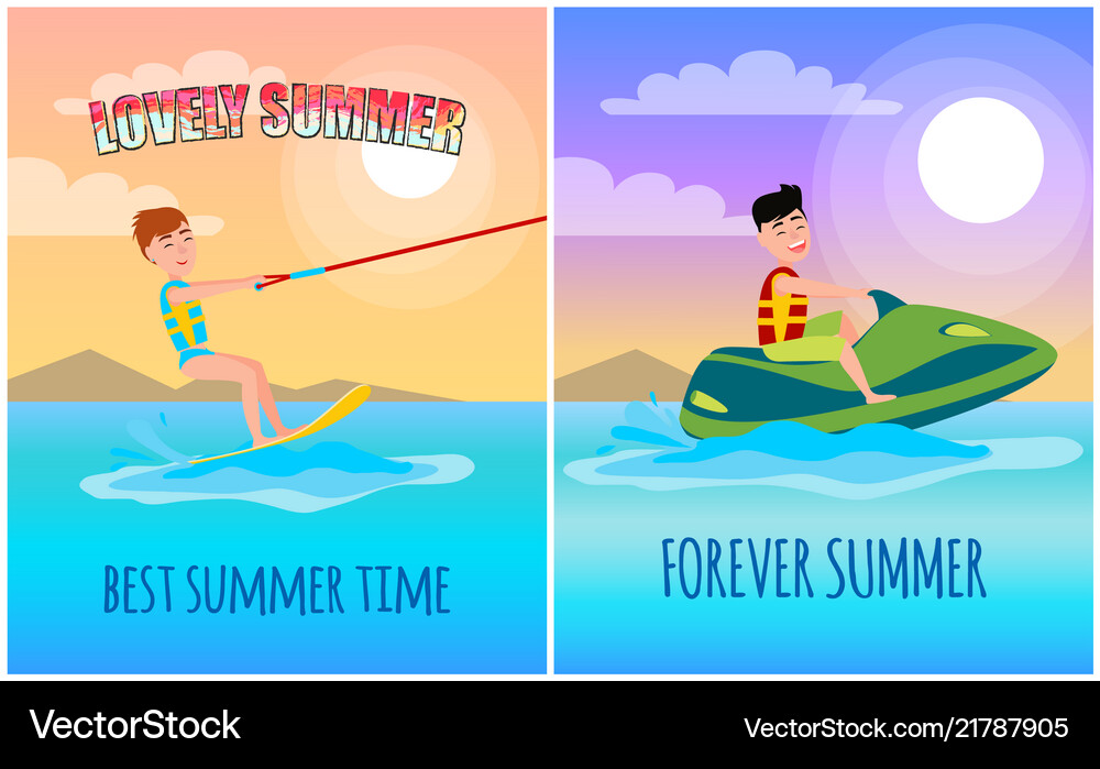 Forever summer best lovely time poster Royalty Free Vector