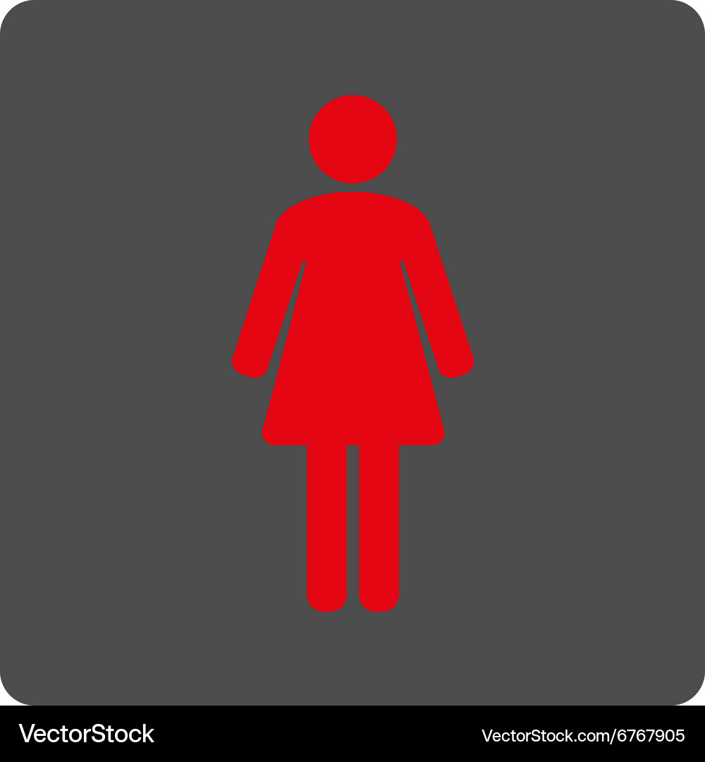 Girl rounded square button Royalty Free Vector Image