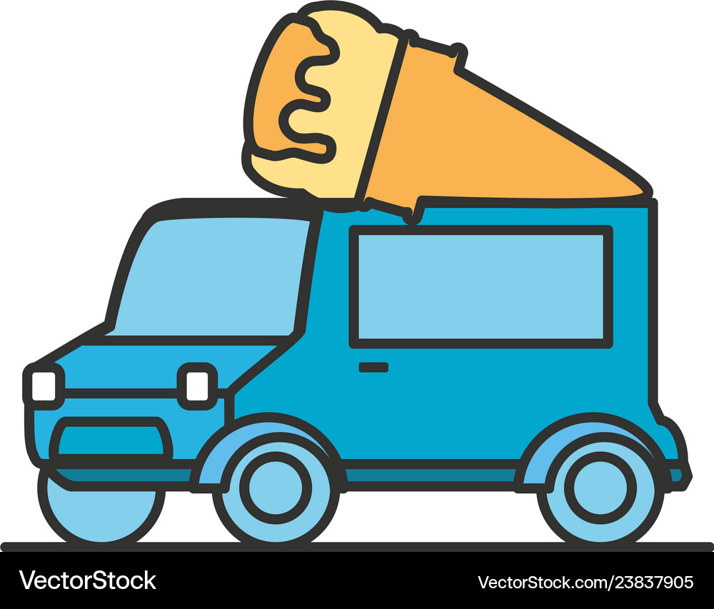 Ice cream car isolated icon Royalty Free Vector Image