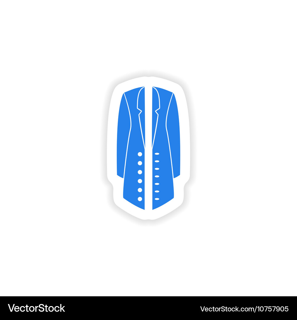 Stylish paper sticker on white background coat Vector Image