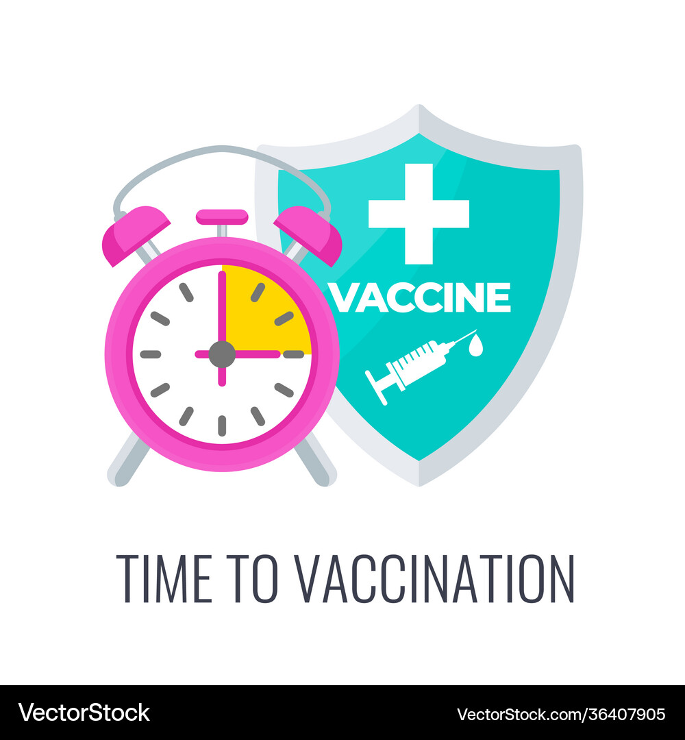 Time to vaccination icon syringe and dose Vector Image