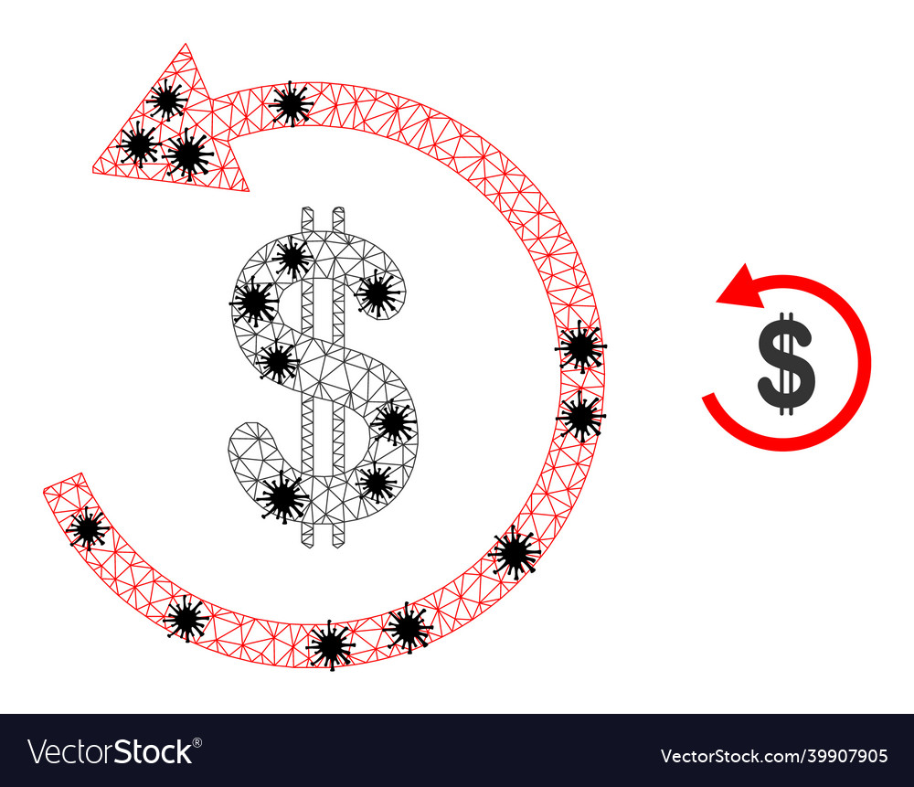 Triangulated mesh dollar refund pictograms Vector Image Triangulated mesh dollar refund pictograms Vector Image