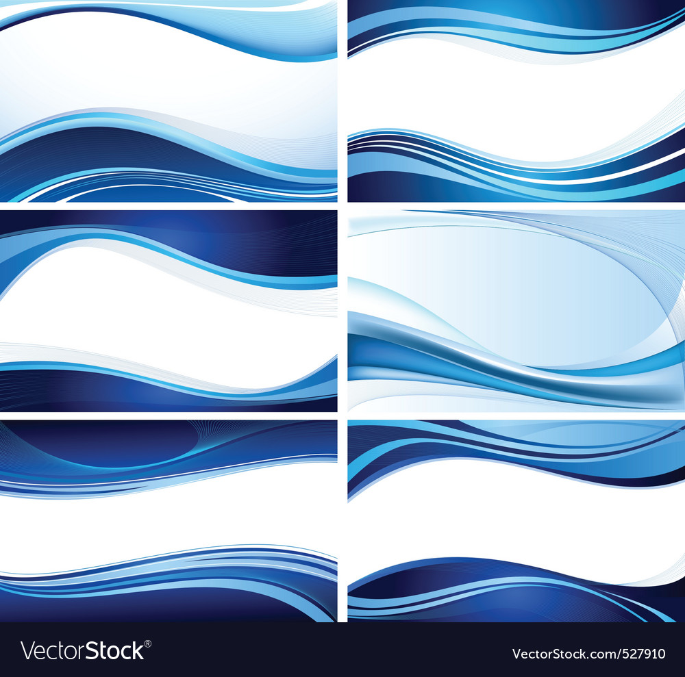 Abstract wave set Royalty Free Vector Image - VectorStock