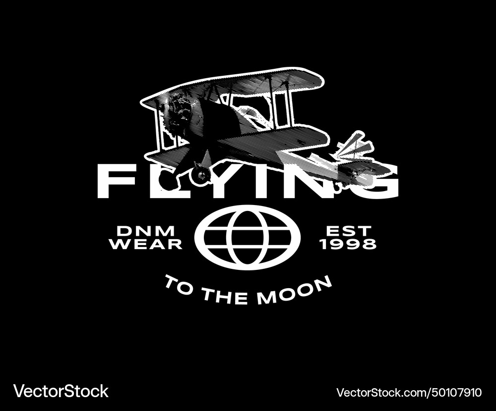 Air plane emblem biplane label badges Royalty Free Vector