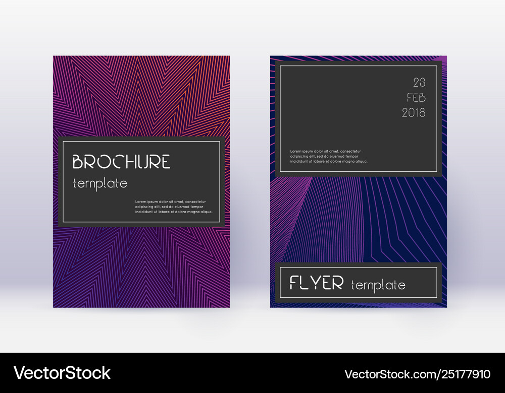Black cover design template set violet abstract l Vector Image